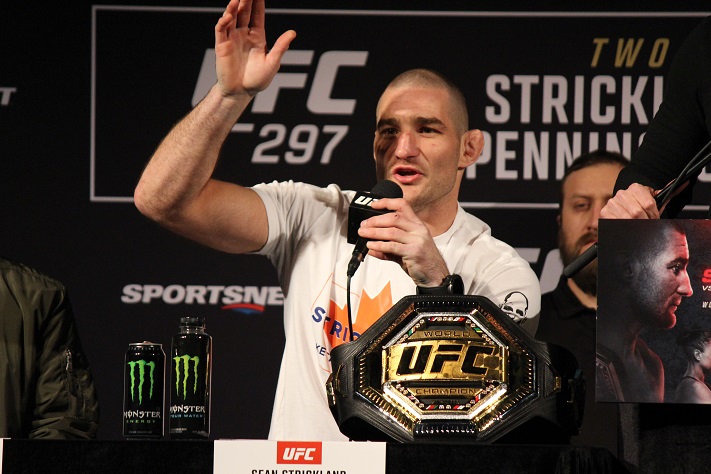 Chaos, Strickland Effect in Full Force at UFC 297 Press Conference